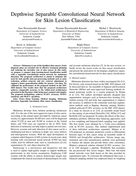 pdf depthwise separable convolutional neural network for skin lesion