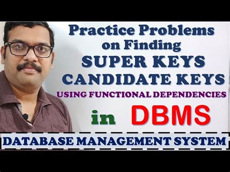 free video practice problems on finding superkeys and candidate keys