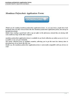 Fillable Online Mombasa Polytechnic Application Forms Mombasa Polytechnic Application Forms Fax