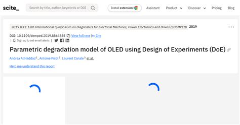 Parametric Degradation Model Of Oled Using Design Of Experiments Doe