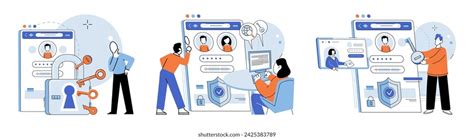 User Authorization Vector Illustration Secure Connections Stock Vector