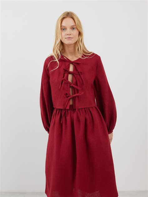 KOA Tie Front Linen Top Love And Confuse