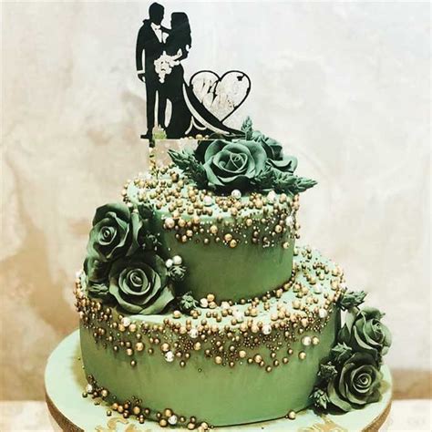 Beautiful Green Theme Engagement Cake Magnum Cakes Best Customize