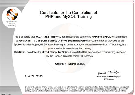 Jagat Jeet Biswal On Linkedin Training Php Mysql Php Iitbombay