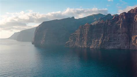 Aerial Hyperlapse Of Los Gigantes Cliffs On Tenerife Canary Islands