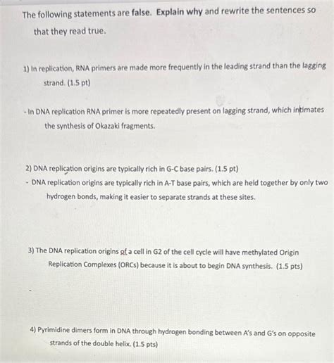 solved the following statements are false explain why and