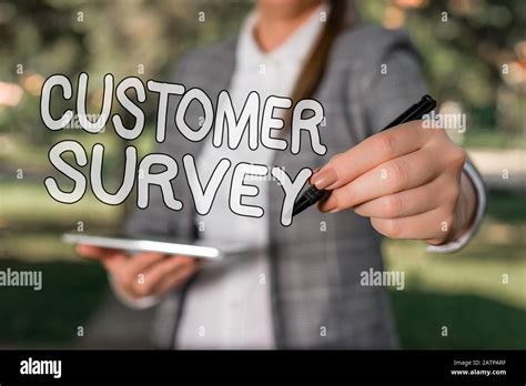 Conceptual Hand Writing Showing Customer Survey Concept Meaning Source To Obtain Information