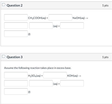 Solved For the acid-base reactions below, fill in the blanks | Chegg.com