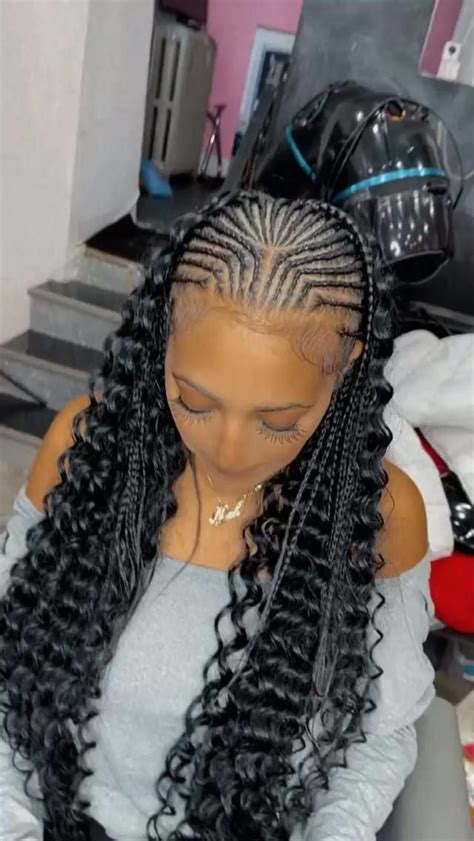 Step By Step How To Do Stitch Braids With A Curly Hair Sew In At The