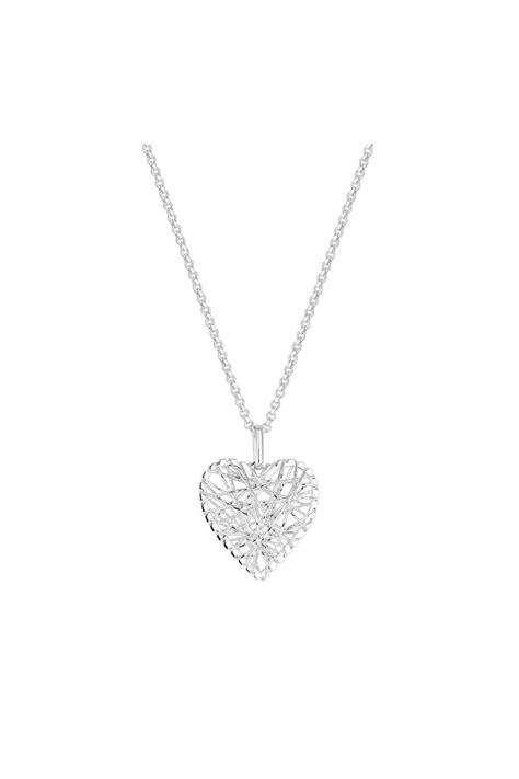 Jewellery Sterling Silver 925 Wire Wrap Heart Pendant Necklace