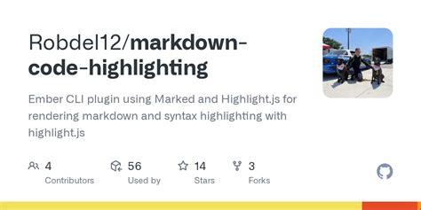 Github Robdel12markdown Code Highlighting Ember Cli Plugin Using
