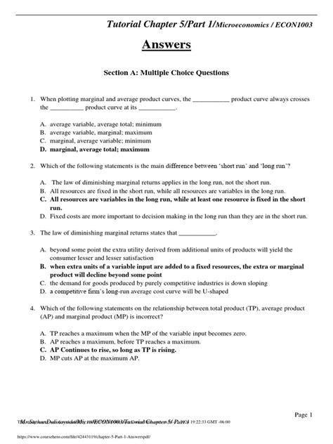 Chapter 5 Part 1 Answers Pdf Pdf Microeconomics Trade
