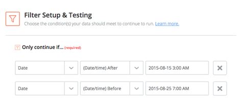 use filters so your zap only triggers on certain days times zapier