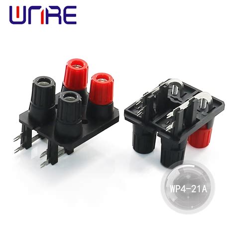 China WP4 10 Plastic 2 Positions Connector Terminal Push In Jack Spring Load Audio Speaker