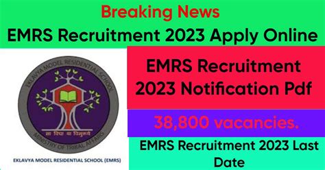 Emrs Recruitment 2023 Apply Onlinenotification Pdf Last Date