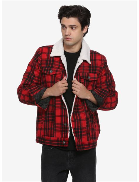 Xxx Rude Buffalo Plaid Sherpa Jacket Hot Topic