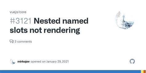 Nested Named Slots Not Rendering · Issue 3121 · Vuejscore · Github