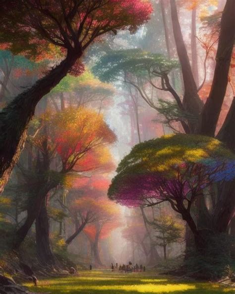 Stained Glass Forest By Starryai Rstarryai