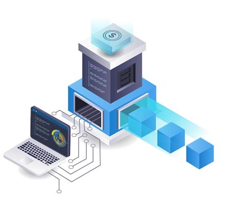 premium vector development of business data server management technology