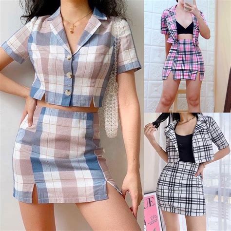 BIANCA Plaid Polo Skirt Terno Coordinates Lazada PH