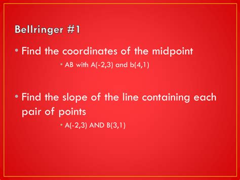 Find The Coordinates Of The Midpoint Pair Of Points