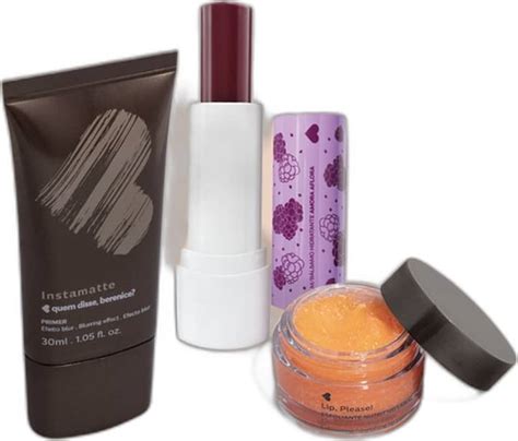 Combo Esfoliante Nutritivo Labial Lip Please Primer Instamatte Balm Hidratante Amora