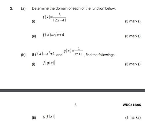 Solved Determine The Domain Of Each Of The Function Below Chegg