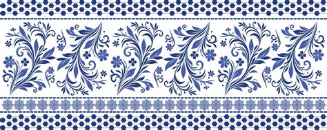 Blue Floral Pattern With Ornamental Border For Wedding Cards Fashion Textiles Ceramic And