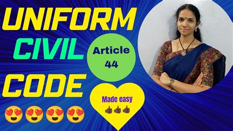 Uniform Civil Codeucc Article 44😍😍 Explained In English Youtube