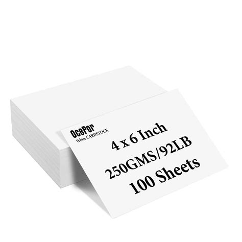 100 Sheets Cardstock 4”x 6”blank Card Stock 92lb250gsm