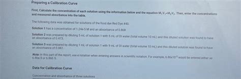 Solved Preparing A Calibration Curve First Calculate The Chegg
