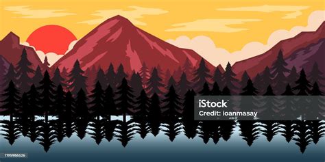 海報範本與野生山景觀橫幅傳單卡片的設計項目向量插圖向量圖形及更多夏天圖片 夏天 背景 主題 遠足 Istock