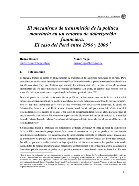 02 Bcrp Imprimir Pdf La Política Monetaria Inflación