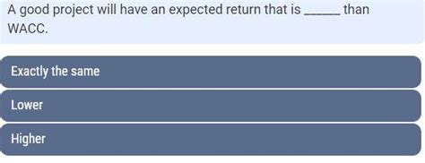 Solved A Good Project Will Have An Expected Return That Is