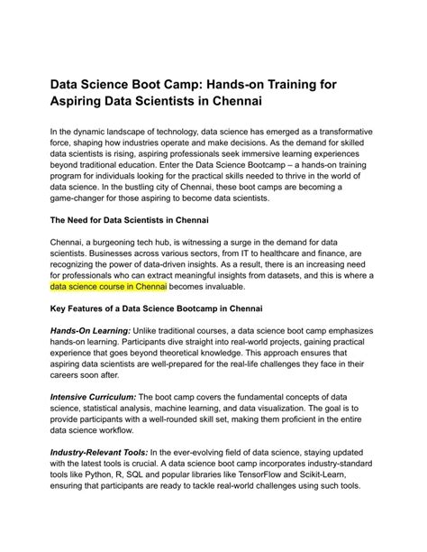 Ppt Data Science Boot Camp Hands On Training For Aspiring Data