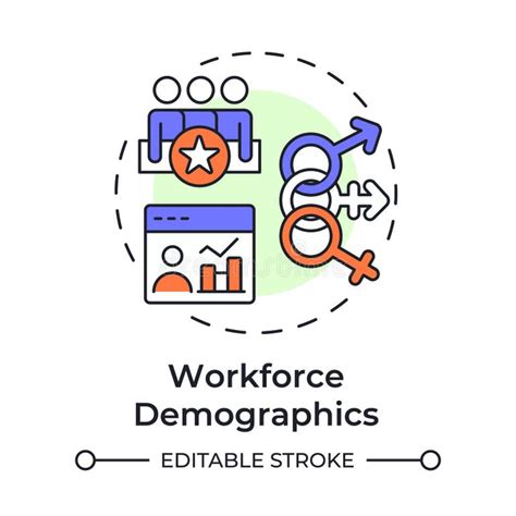Workforce Demographics Multi Color Concept Icon Stock Illustration