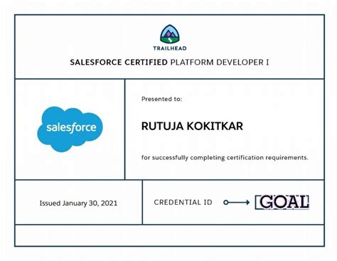 Rutuja Kokitkar On Linkedin Super Happy To Share My First Salesforce Certification 🤗 Work From