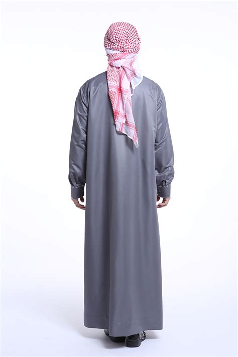 Men Dubai Clothes Muslim Thobe Abaya Robe Dishdasha Islamic Kaftan Maxi