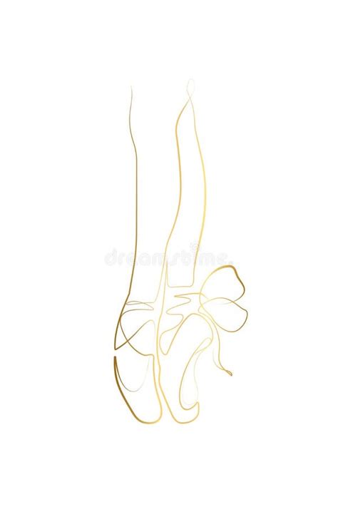 Pointes De Ballon Chaussures Trait Continu Illustration De Vecteur