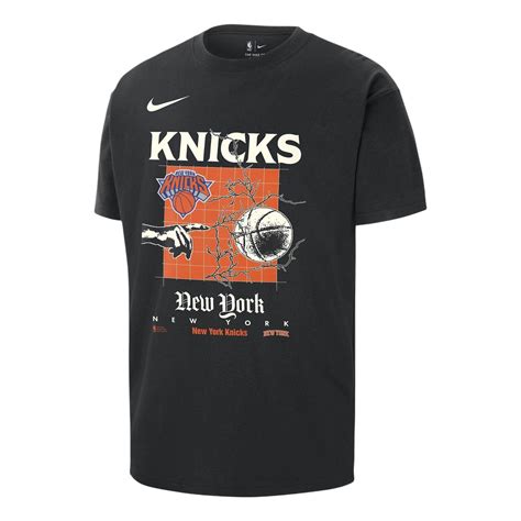 Nike Nba Max90 New York Knicks Courtside T Shirt Black Fq6110 010