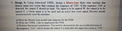 Solved 1 Design A Using Behavioral Vhdl Design A