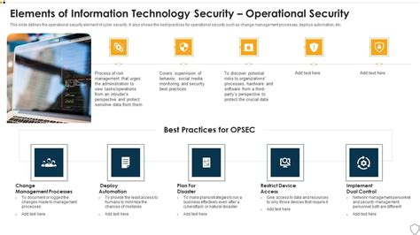 It Security Elements Of Information Technology Security Operational
