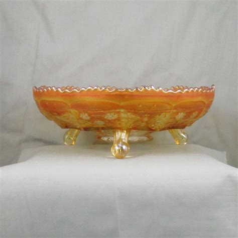 Antique Fenton Marigold Panther Carnival Glass Centerpiece Bowl