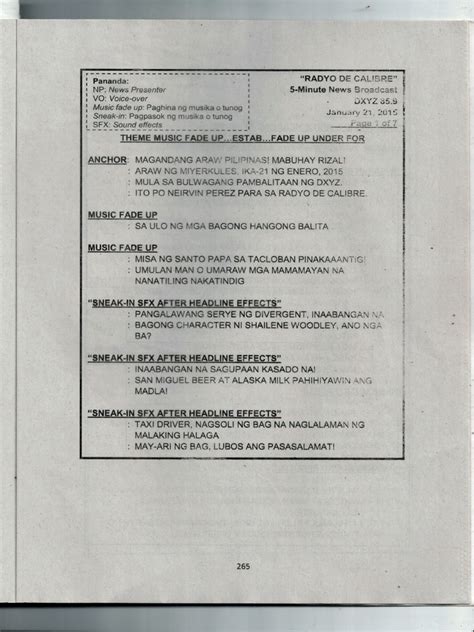 script broadcasting pdf