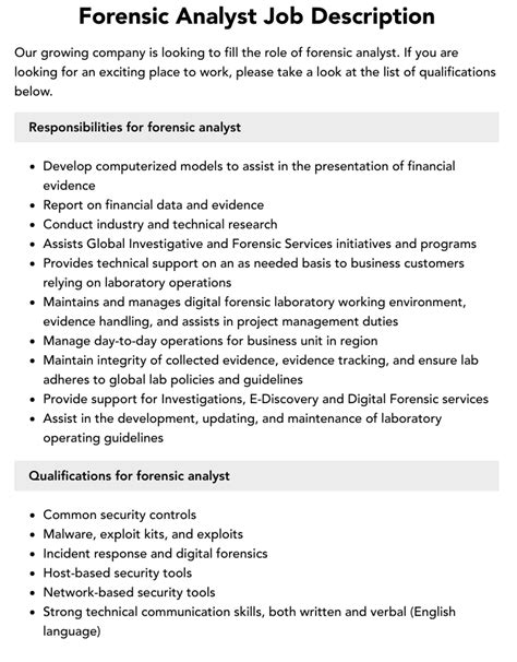 Forensic Analyst Job Description Velvet Jobs