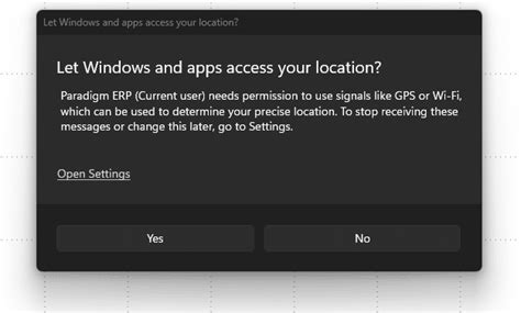 Windows Location Access Paradigm Erp By Paragon Documentation