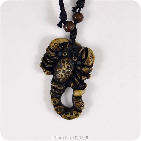 새로운 디자인 전갈 수지 조각 펜던트 목걸이 부적 럭키 선물 부족 패션 쥬얼리designer Jewelryfashion