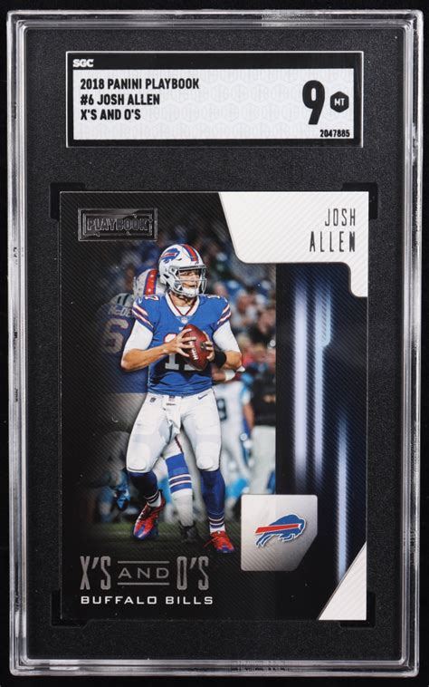 Josh Allen 2018 Panini Playbook Xs And Os 6 Rc Sgc 9 Pristine