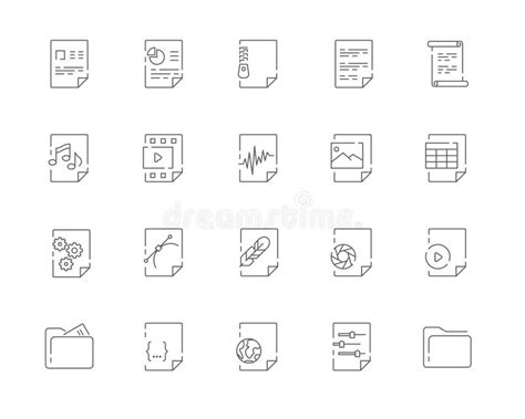 50 document formats vector illustration icon set included the icons as