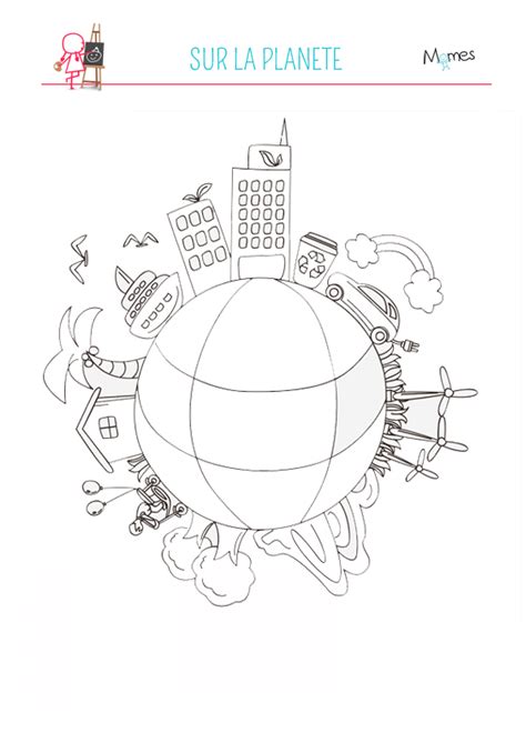 Coloriage Sur la planète Momes net
